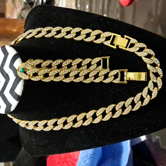 rosadisfahon | Jewelry | Monaco Cuban Style Choker Set Gold Laminated ...